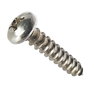 #6 x 5/8" Pan Head Sheet Metal Screws, Full Thread, Phillips Drive, Stainless Steel 18-8, Bright Finish, Self-Tapping, Quantity 100 Pieces by Fastenere