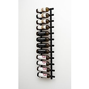VintageView W Series 4 Wall Mounted Metal Wine Rack (12 Bottles, Matte Black)