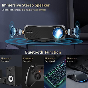 Android 4K Projector Outdoor with 5G WiFi Bluetooth, Native 1080p Home Theater Daytime Projector Auto Keystone, 2+16G Smart Streaming Proyector For Netflix,TV Stick,PS5,DVD,HDMI,USB,PPT