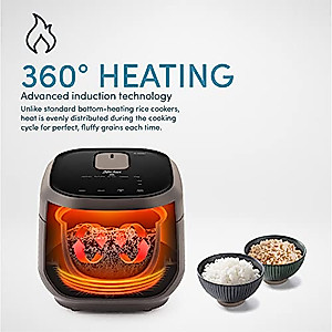 Aroma Housewares Professional 12-Cups (Cooked) / 3Qt. 360° Induction Rice Cooker & Multicooker (ARC-7606B), Black, 12 Cup