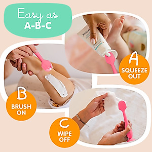 Bumco Baby Bum Brush + Mini Diaper Cream Spatula with Case - BPA-Free Butt Spatula Baby, Soft Diaper Spatula, Baby Diaper Cream Applicator, Mom-Invented Diaper Bag Essentials, Butt Spatula