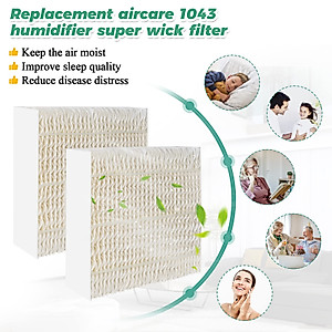 1043 Super Humidifier Wick Filters (2Pack) Replacement for Essick AirCare Evaporative Humidifier Filter EP9500 EP9700 EP9800 831000 821000 826000 826800, Bemis Space Saver 800 8000 Series by Techecook
