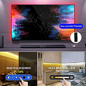 GIDERWEL Smart RGBWW LED Light Strip Plus with ZigBee LED Controller Dimmable RGBCCT LED Strips Starter kit Work with ZigBee Hub Bridge,Lightify Hub,Echo Plus for APP/Voice Control Ambiance Lighting