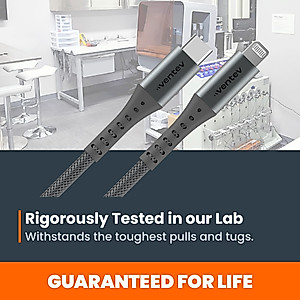 Ventev - Helix 3ft Expandable iPhone Cable | Fast Charging USB C to Apple Lightning Cable | Compatible with iPhone 14/13/12/11 | Coiled MFi Certified iPhone Charger Cord - Gray