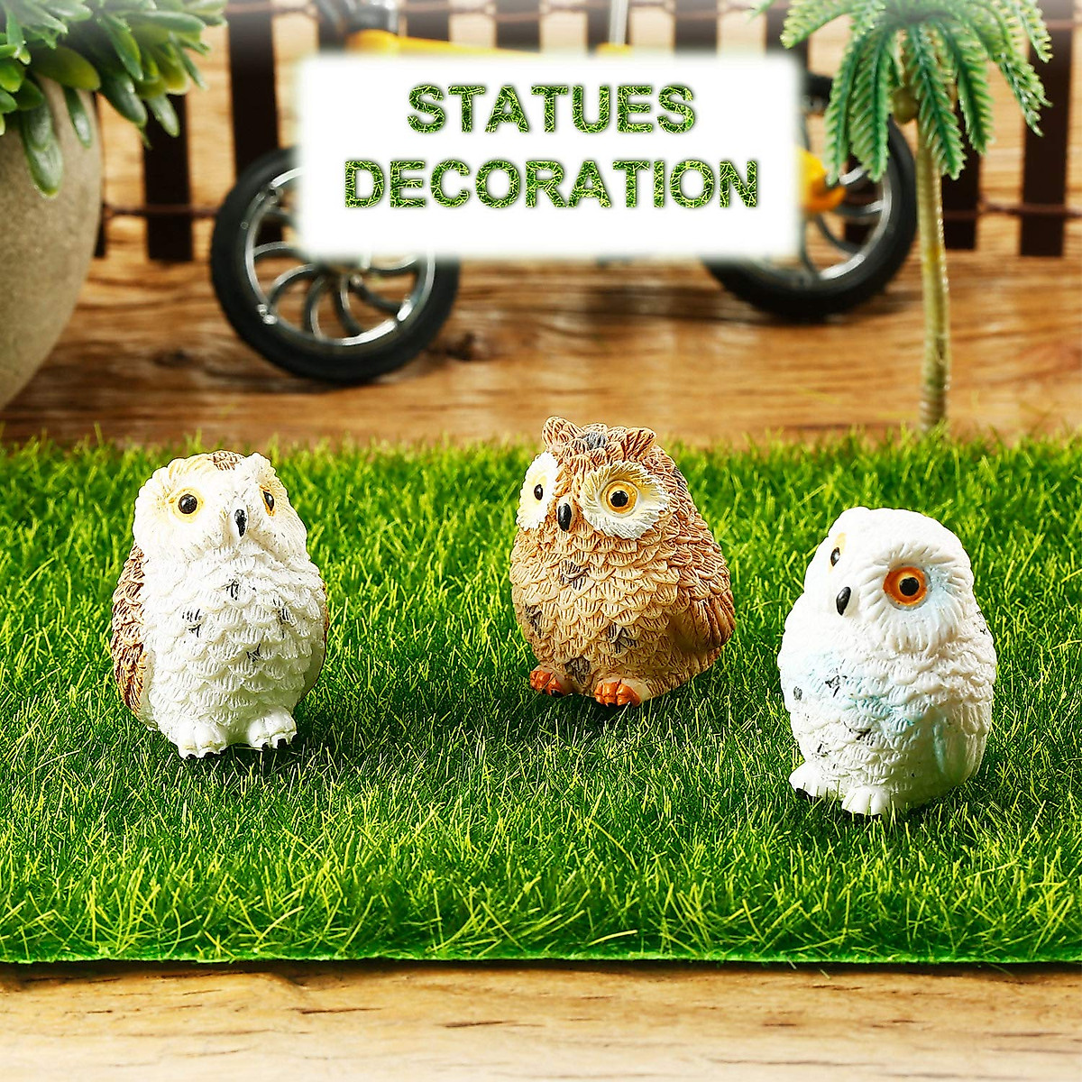 Mudder 10 Pieces Artificial Garden Grass Fairy Grass Lawn Miniature Ornament Garden Dollhouse DIY Simulation Moss Craft for Garden Dollhouse Decor, 6 x 6 Inches