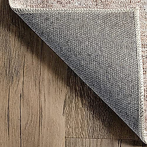 nuLOOM Rosa Machine Washable Distressed Vintage Medallion Area Rug, 6' Round, Light Pink