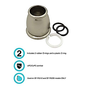 Dura Faucet DF-RK500-SN RV Faucet Bell Style Spout Nut and Rings Replacement Kit for Kitchen Faucets (Brushed Satin Nickel)