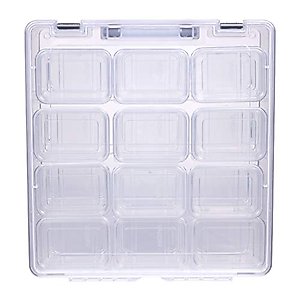 AB Designs 6967ABD Super Satchel with 9 Mixed Bins Inside Stackable Home Storage Organization Container, Clear with Sliver Latches and Handle, w/Long