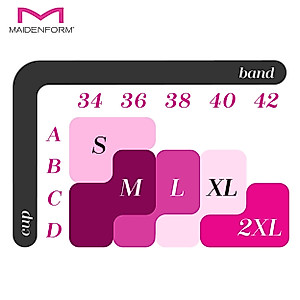 Maidenform Women's Lacy Triangle, Lace Bra with Convertible Straps, Wireless Bralette, White, X Large