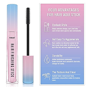 FUNAN Hair Finishing Stick 2 Pack for Small Broken Hair Cream/Gel for Women Naturally Refreshing, Non-Greasy and Non-Sticky