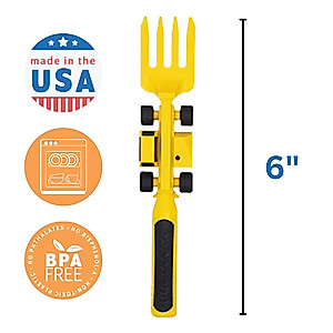 Constructive Eating Made in USA Set of 3 Construction Utensils for Toddlers, Infants, Babies and Kids - Made With Materials Tested for Safety
