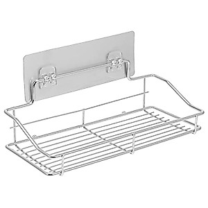 Cabilock 3sets Shampoo Xcm Display Shelf Stainless Soap Hand Toiletry Shower Tissue Drilling Baskets Storage Dish Silver Steel Nail- free X. Kitchen Towel Organizing Floating Wire