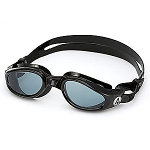 Aqua Sphere Kaiman Adult Swimming Goggles - The Original Curved Lens Goggle, Comfort & Fit for the Active Swimmer | Unisex Adult, Smoke Lens, Black/Black Frame, One Size (EP3000101LD)