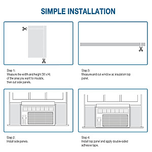 HOXHA AC Side Panels Kits, Air Conditioner Foam Insulation Window Kit 2 Pack, Air Conditioner Accessories Seal, 17 inch×9 inch ×7/8 inch,White
