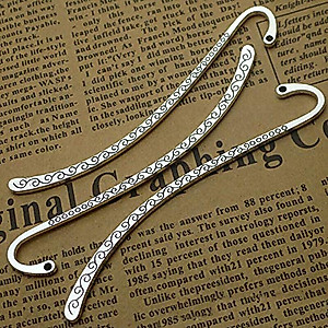 BWWNBY 20Pcs Alloy Bookmark Hook Tibetan Special Metal DIY Bookmark Hook Retro Silver Metal Bookmark Bookmark Metal Carving Hook Antique Tibetan Silver Bookmark