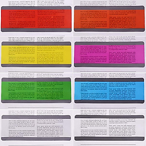 Reading Guide Highlight Strips (32 Pack) Colored Overlays Bookmarks Reading Tracking Rulers for Children, Teachers, and Dyslexics
