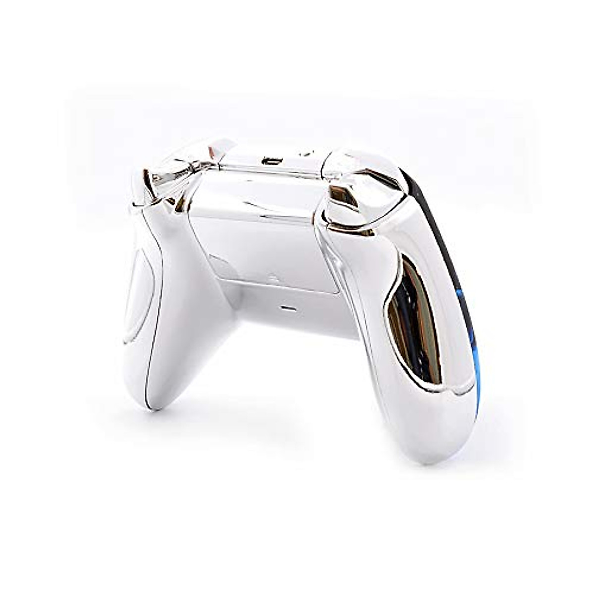 "Chromium Blue Fire" UN-MODDED Custom Controller compatible with Xbox One S Unique Design (with 3.5 Jack)