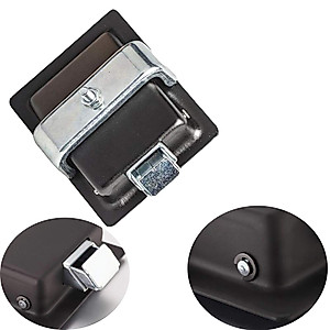 2 PCS Flush Mount Paddle Handle Stainless Steel Locking Door Latch RV Paddle Entry Interior Handle Knob Deadbolt Toolboxes and Compartment Black