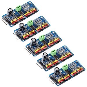 5Pcs PCA9685 16 Channel 12-bit PWM Servo Motor Driver Board I2C interface Controller PCA9685 module Raspberry Pi Shield Module Servo Shield