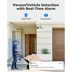Reolink Wireless Security Camera System, 8CH NVR with 4 pcs 2K WiFi Camera for Home Security, 2TB HDD Pre-Installed, Night Vision, Motion Detection