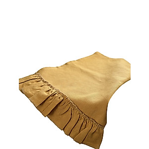 Farmhouse Linen Dish Towel, Linen Tea Towel, Ruffled Linen, Set of 2, Shabby Chic (Ochre)