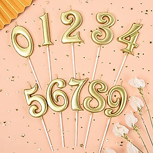 PHD CAKE 2.76 Inch Elegant Gold 1 Number Birthday Candles, Gold Number Candles, Cake Number Candles, Party Celebration