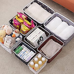 ZOOFOX Set of 8 Mini Plastic Baskets for Organizing, 8.5" x 6.1" x 4.7" Pantry Organizer Basket Bins for Drawers, Shelves, Closet, Countertop and Office