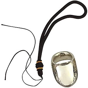 AMEYXGS Archery Thumb Ring Handmade Tibetan Silver Finger Protector Thumb Protector Ring for Outdoor Archery Hunting (19#)