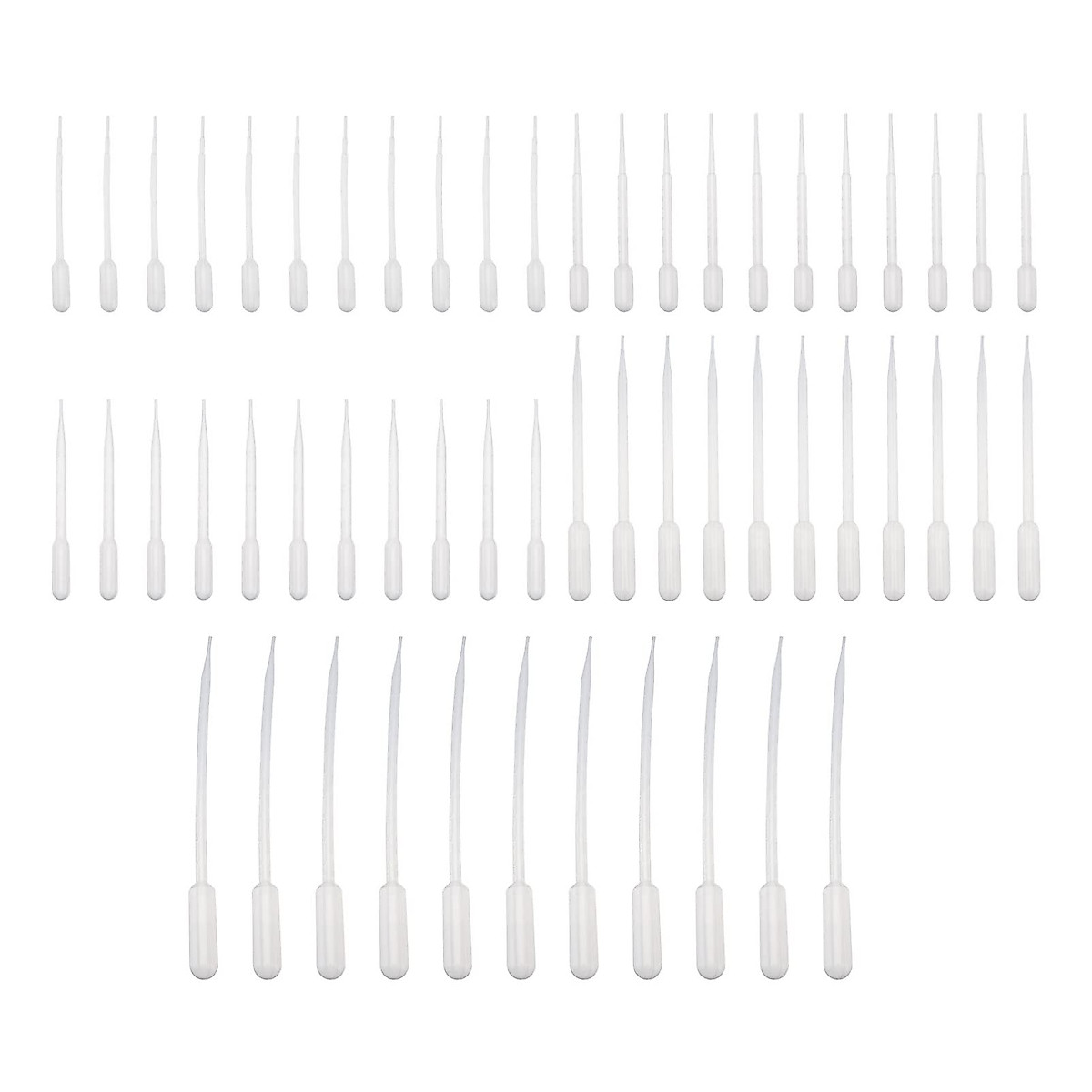 LALAFINA 50pcs Lip/Tool Pipette Pipettes Plastic Eye Makeup Experiment Laboratory Transfer Dropper Oils Liquid Squeeze Lotion Oil Useful Droppers Injector White Good Disposable