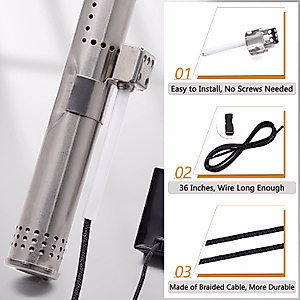 Adviace Grill Replacement Parts for Charbroil Gas2Coal 463370519, 463370516, 463340516, 463336818, 463341918, 463370518, 16 15/16'' Grates, Grill Burner, Heat Shield Plates, Crossover Tubes, Igniters.