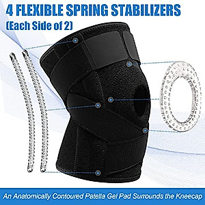NEENCA Professional Knee Brace for Knee Pain, Adjustable Knee Support with Patella Gel Pad & Side Stabilizers, Medical for Arthritis, Meniscus Tear, Injury Recovery, Pain Relief, ACL, Sports