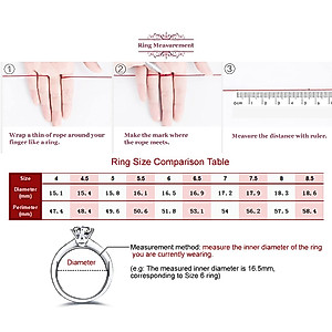 0.7ct Moissanite Engagement Wedding Ring for Women, 7 Stones 925 Sterling Silver D Color VVS Diamond Promise Ring with Certificate of Authenticity (6)