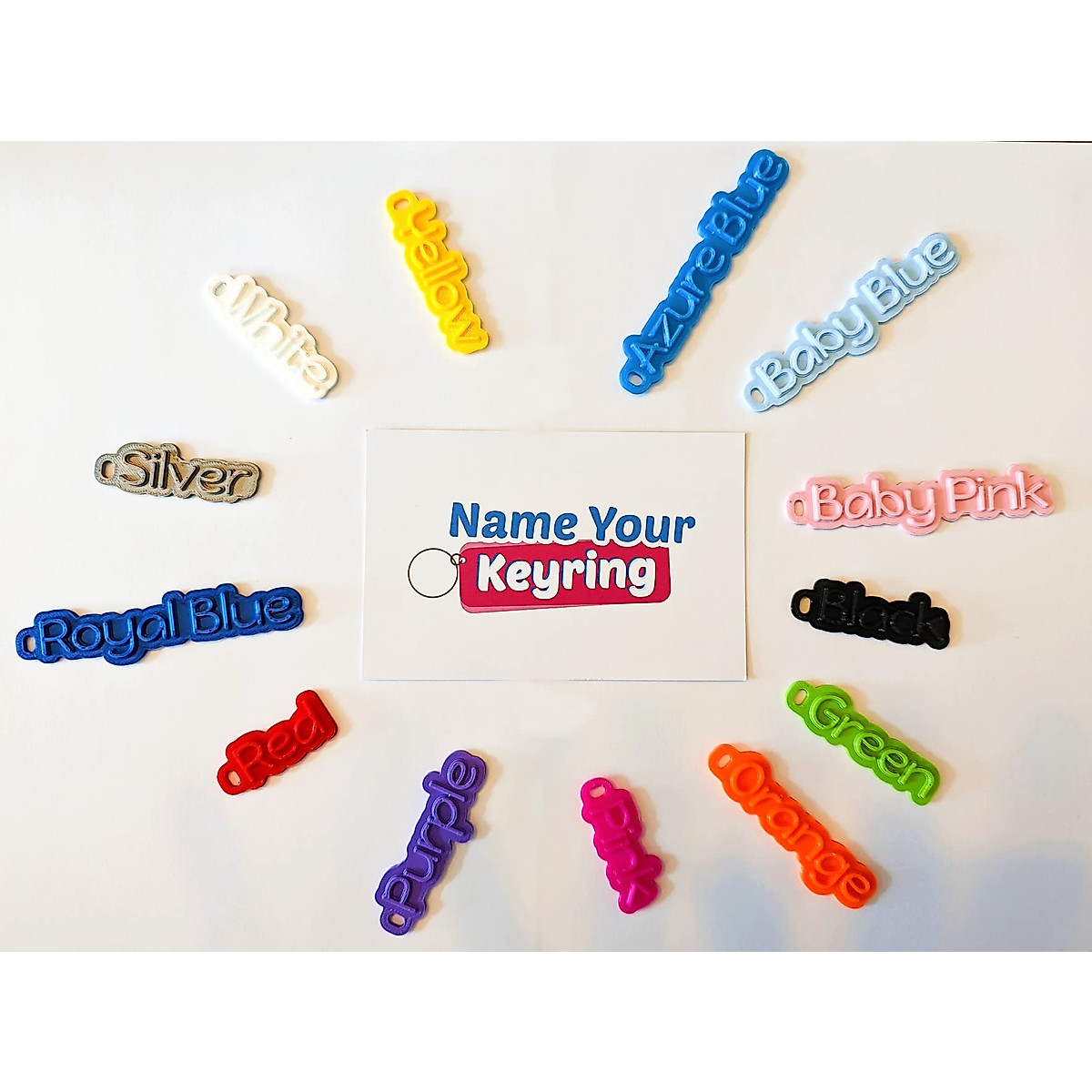 Personalized Keyring - Two Colors - Name Tag! School Bag! Holidays! Birthday! Party!