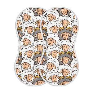 vvfelixl Cute Sheep Burp Cloths for Baby Boy Girls Baby Washcloths Burp Rags 1 Pack