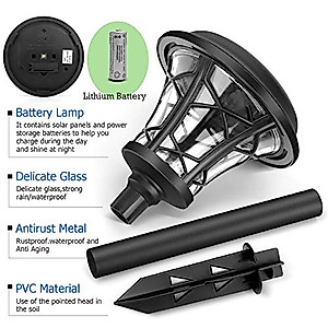 6 Pack Outdoor lights solar Powered 20 lumens solar yard lights Auto On/Off White Light, Glass and Stainless Steel Solar Lights Pathway for lawn,Solar Driveway Lights,Garden lights,Landscape Lighting