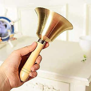 TUTOOLS Classroom Bell Brass Hand Bell Service Bell Bell with Handle Loud Hand Bell Hand Call Bell Handheld Bell Teacher Bell Servant Bell Loud Bell Elderly Shame Bell