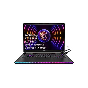 MSI GE68HX Raider 16" Gaming Laptop - Intel Core i9-13950HX - 32GB RAM - 1.0TB SSD - GeForce RTX 4060-144HZ FHD+ (1920 x 1200) - Windows 11 Home - Kuulpal HDMI Cable