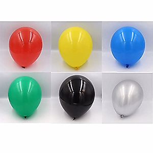 Red Yellow Blue Green Black Silver Balloon Arch Garland Kit-135pcs Red Blue Green Yellow Silver Colourful Balloons For Superhero Party, Birthday Party, Baby Shower, Graduation