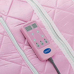 Durasage Personal Ultra Low Emf Portable Infrared Sauna Spa for Weight Loss, Detox, Relaxation at Home, 30 Minute Timer, with Handheld Remote Control, Heated Footpad and Chair (Light Pink)