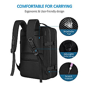 TENNOLA 17inch Laptop Backpack for Men, Travel Backpack Expandable 35L Carry On Business Backpack for Men, Work Backpack for Women Waterproof Backpack for Men & Women