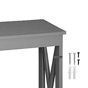 ZENY Console Table, Entryway Table, Narrow Sofa Table with 2-Tier Shelves, Entrance Table for Living Room, Entryway, Hallway, Foyer (Grey)