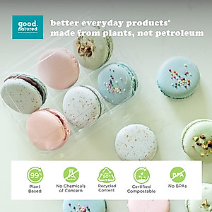 good natured Macaron Alternative Plastic Container Pack of 250, 6 Compartment Food Storage for Macaron Display, Candy & Cookie Packaging - Ideal for Parties & Events