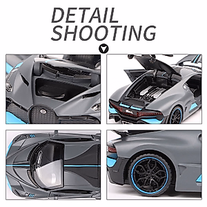 1:32 Bugatti Divo zinc Alloy Pull Back Car Diecast Electronic Toys with Lights and Music,Decorative,Mini Vehicles Toys for Kids,Boyfriend,Young Peoples Gift(Gray)