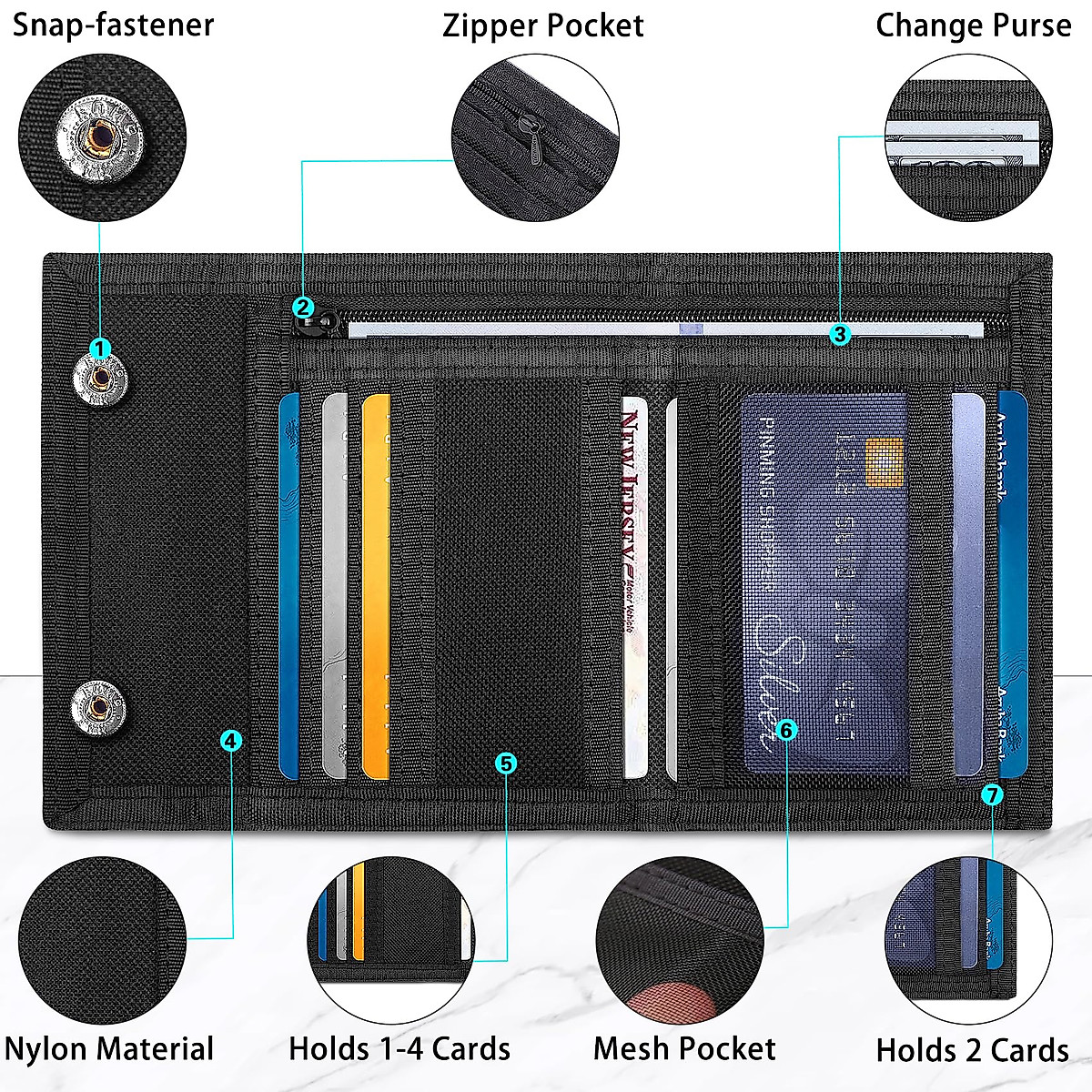 JEMINAL Men's Camo Printed Bifold Wallet Teens Boys Wallets for Kids