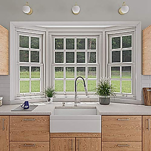 ALFI brand AB511 White 30-Inch Decorative Lip Single Bowl Fireclay Farmhouse Kitchen Sink, White