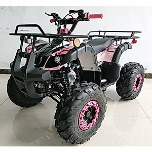 HHH 125cc Utility ATV w/Reverse Youth Adults Quad Big Tires-Pink Camo Extra Large