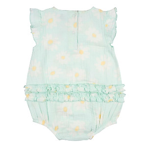 Gerber Baby Girls Sleeveless Ruffle Romper, Daisies, 3-6 Months