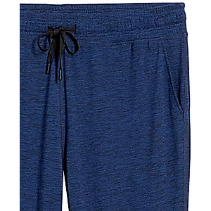 Amazon Essentials Women's Brushed Tech Stretch Crop Jogger Pant (Available in Plus Size), Navy Space Dye, Large
