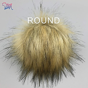 Furryvalley Faux Fur Pompom 6pcs DIY Crafts Fluffy Balls for Hat Shoes Scarves with Snap Fastener Removable Knitting Hat Horse Riding Hat Silk Accessories 6 Inch Extra Large(Brown)