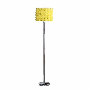 ORE HBL2801 Roses in Bloom Acrylic/Metal Floor Lamp, Yellow, 63"